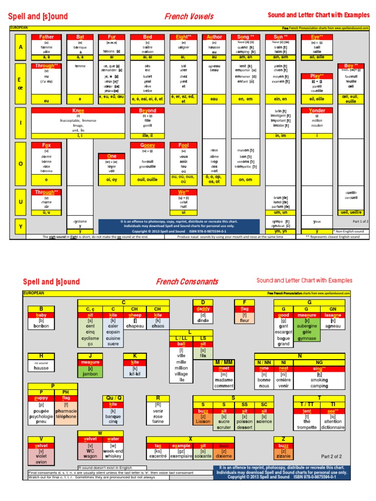 French Chart Examples2 PDF | PDF | Phonology | Oral Communication