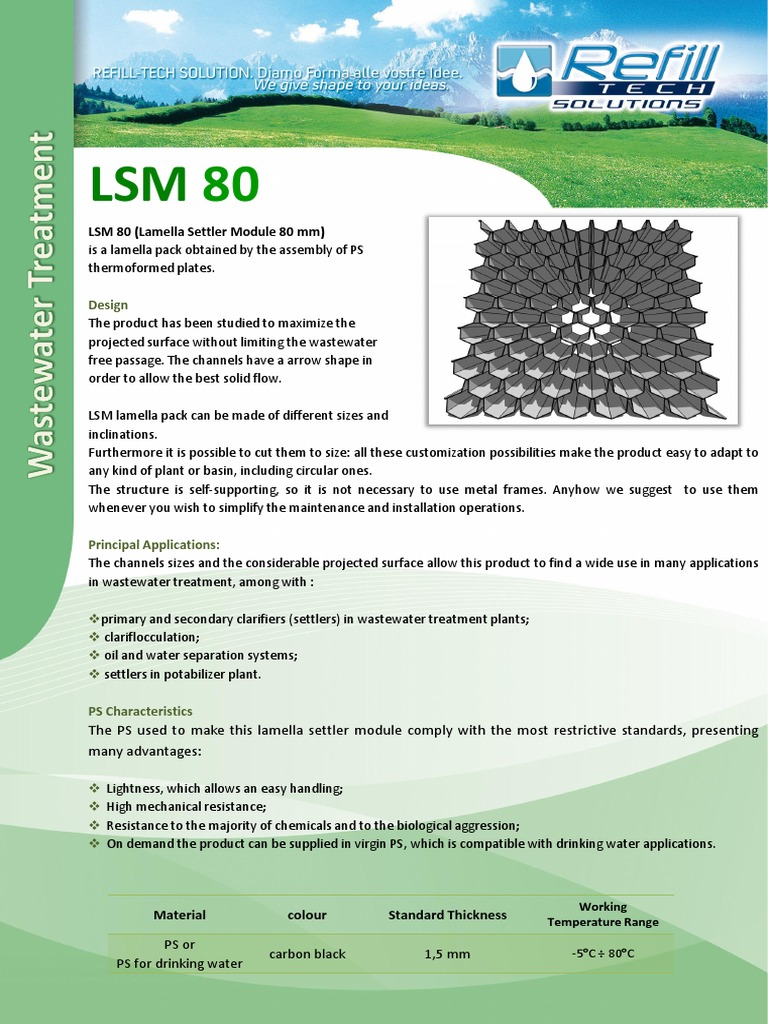 LSM 80 (Lamella Settler Module 80 MM) : Design | PDF | Carbon | Sewage Treatment