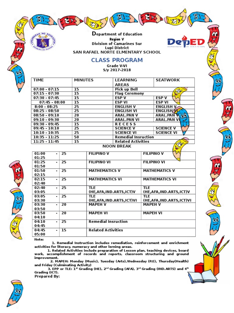 Class Program | PDF | Education Theory | Communication