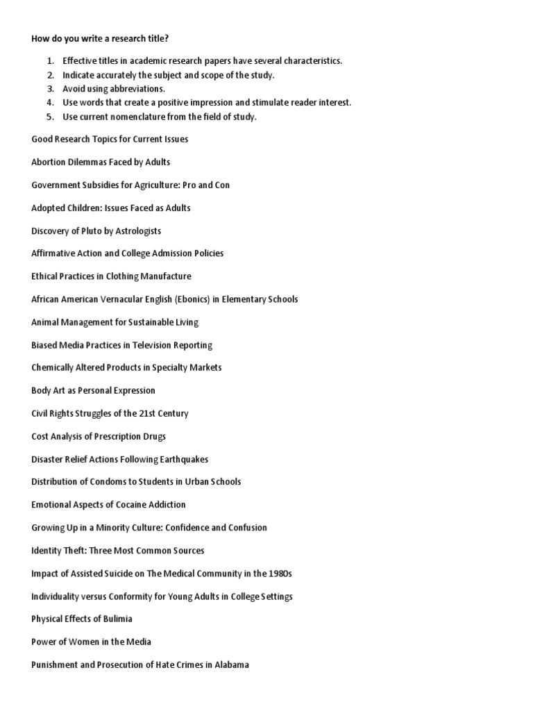 How Do You Write A Research Title | PDF | Adolescence | Hero