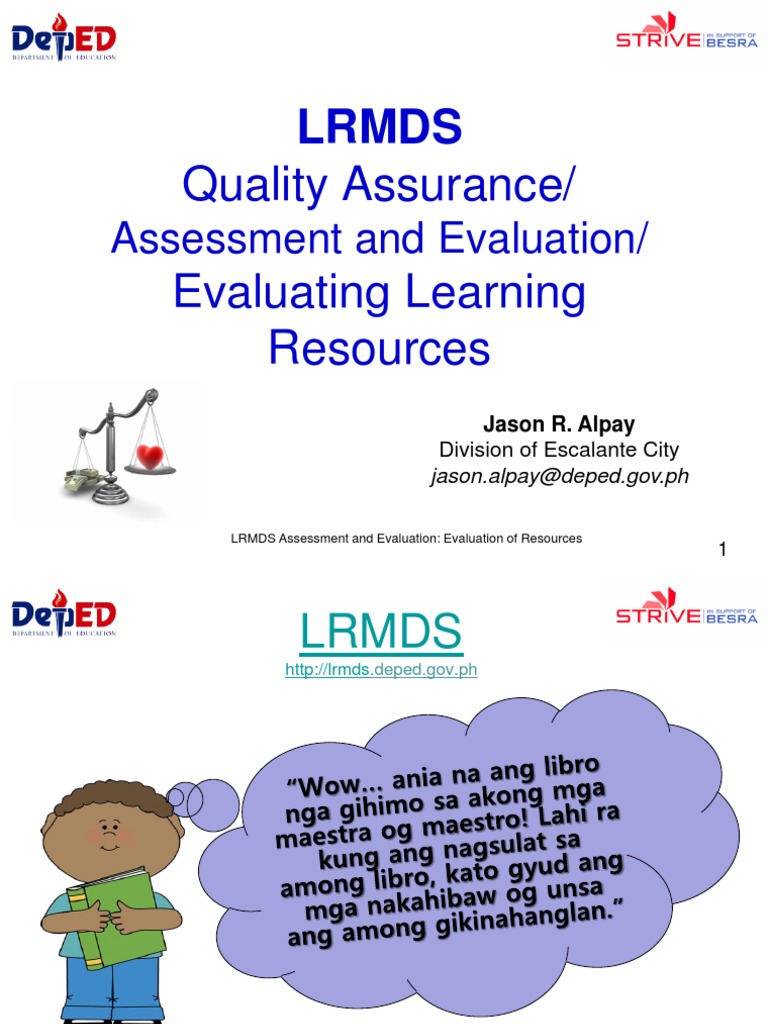 Quality Assurance - Evaluation of Learning Resources | PDF | Quality ...