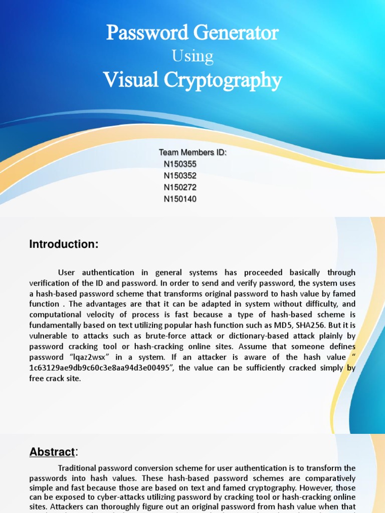 Password Generator Visual Cryptography: Using | PDF | Password ...