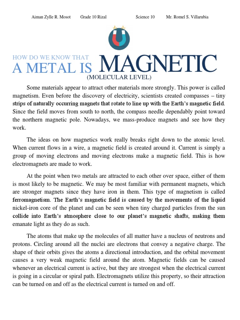 Electromagnetic | PDF | Magnet | Atoms