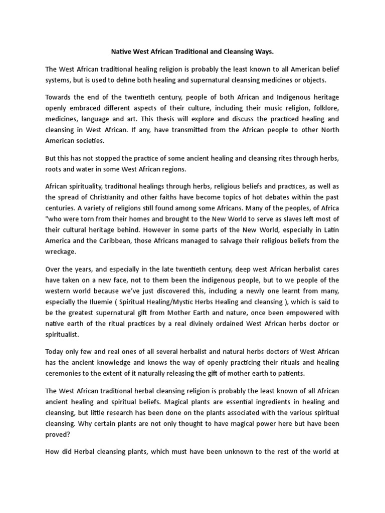 West African Ways of Traditional Healing With Herbs | PDF | Herbalism ...