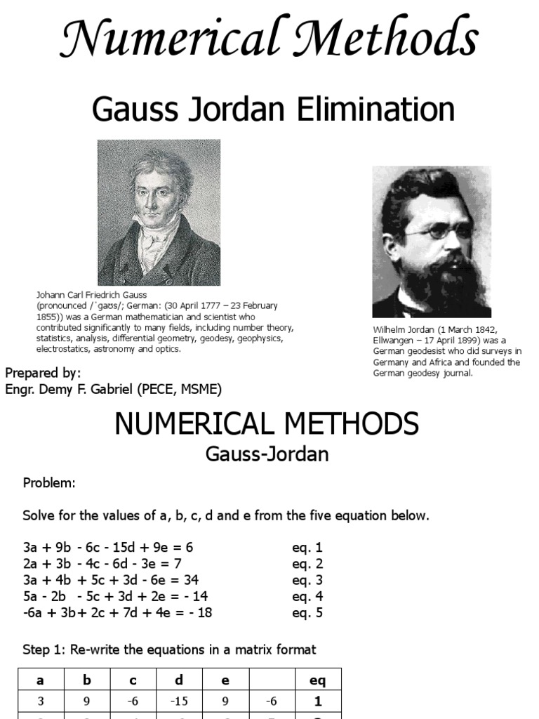Gauss Jordan Elimination 2a For Print 3a | PDF | Numerical Analysis ...