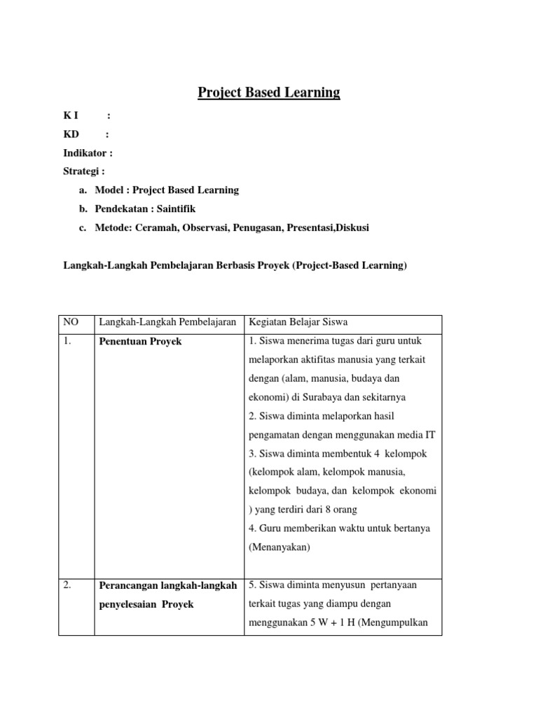 C. Project Based Learning | PDF