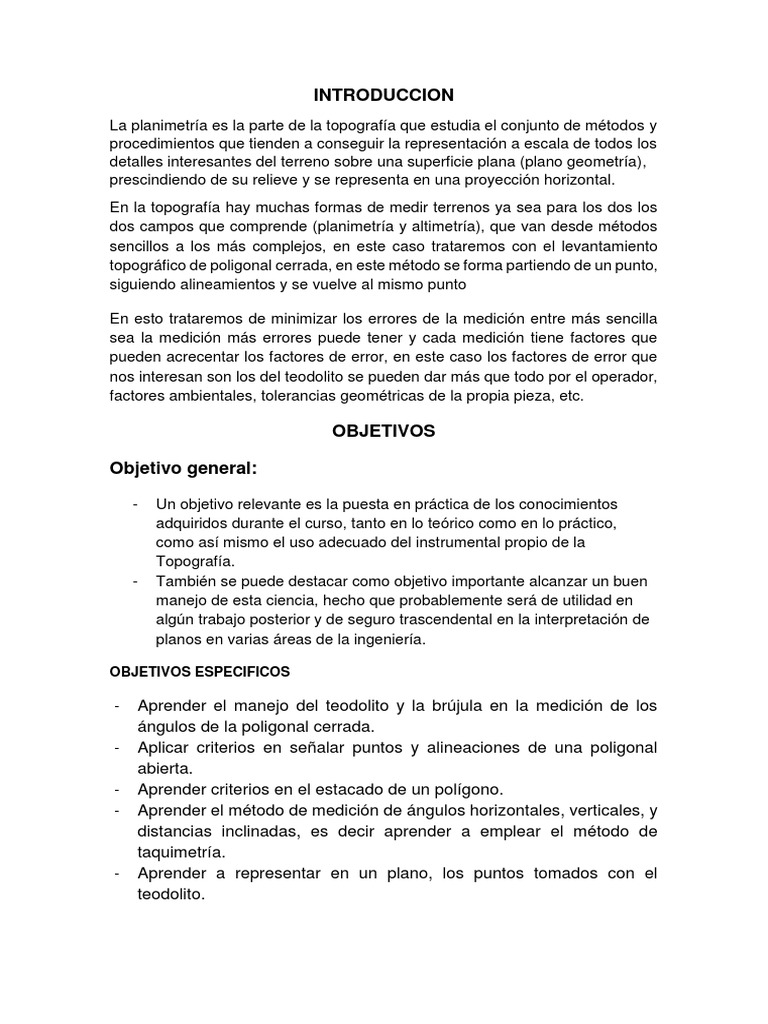 Poligonal Cerrada | PDF | Topografía | Medición