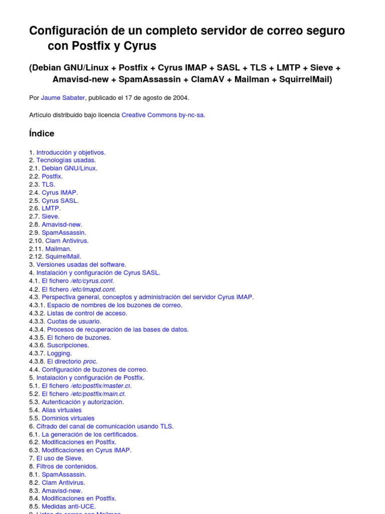 Configuración de un servidor de correo electrónico seguro y de alto rendimiento con Postfix ...