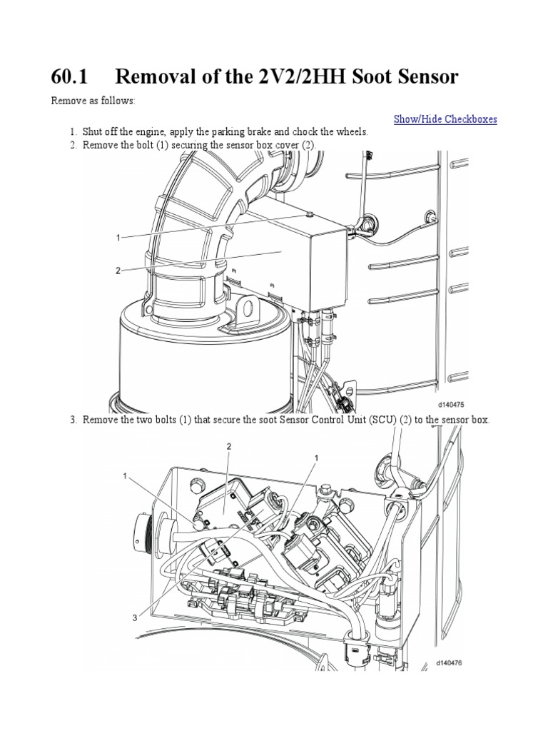 60.1 Removal of the 2V2-2HH Soot Sensor