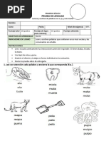 Evaluación Sonido Inicial - Docxpre Kinder | PDF