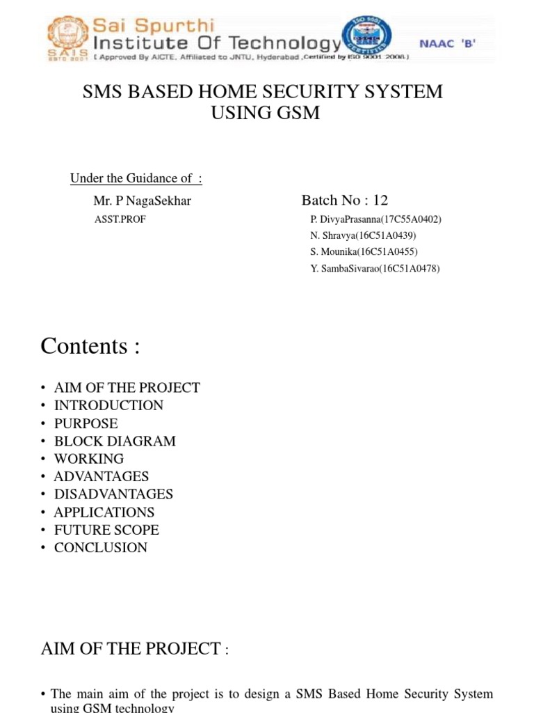 Sms Based Home Security System | PDF | Security Alarm | Relay