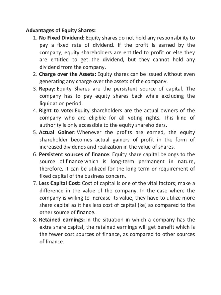 Advantages and Disadvantages of Shares and Debenture | PDF | Preferred ...