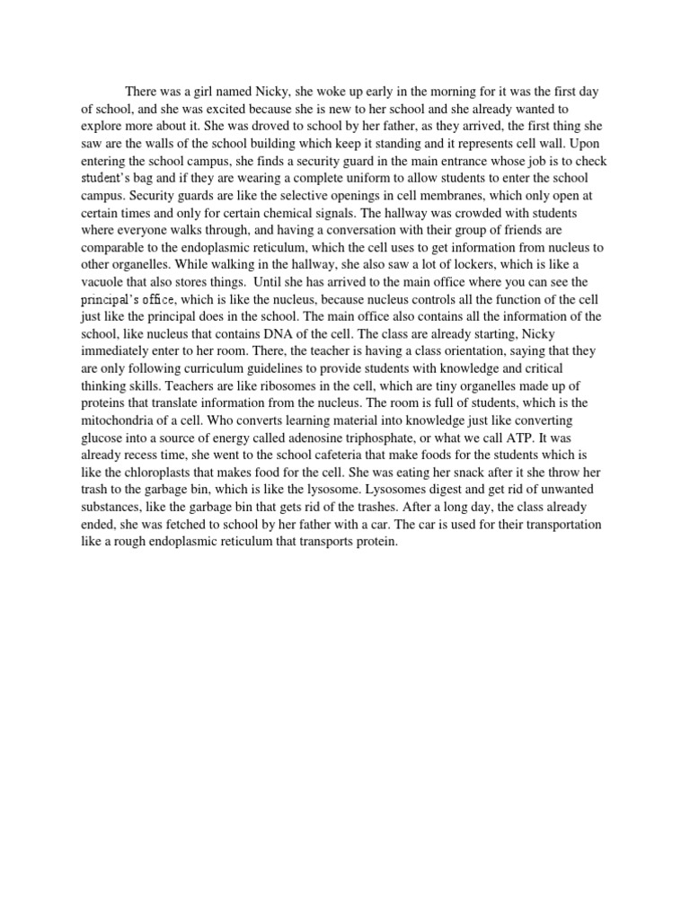 Cell Is Like A School | PDF | Cell Nucleus | Lysosome