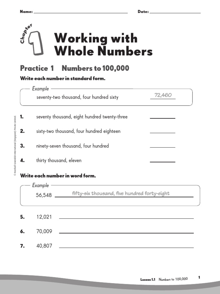 Chapter 1 Student Workbook | PDF | Teaching Mathematics | Leisure
