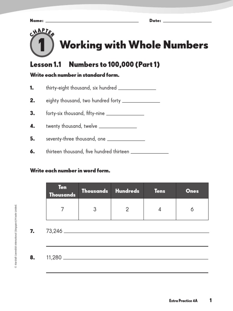 Chapter 1 Extra Practice | Download Free PDF | Numbers | Arithmetic