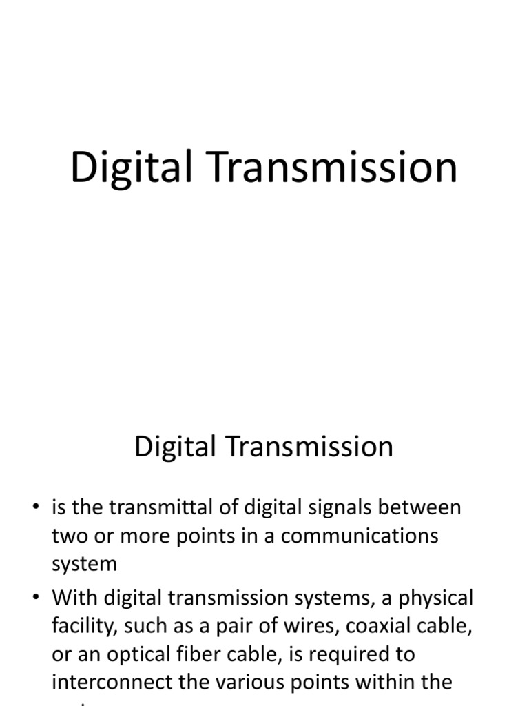 Overview of Digital Transmission Systems | PDF | Modulation | Sampling ...