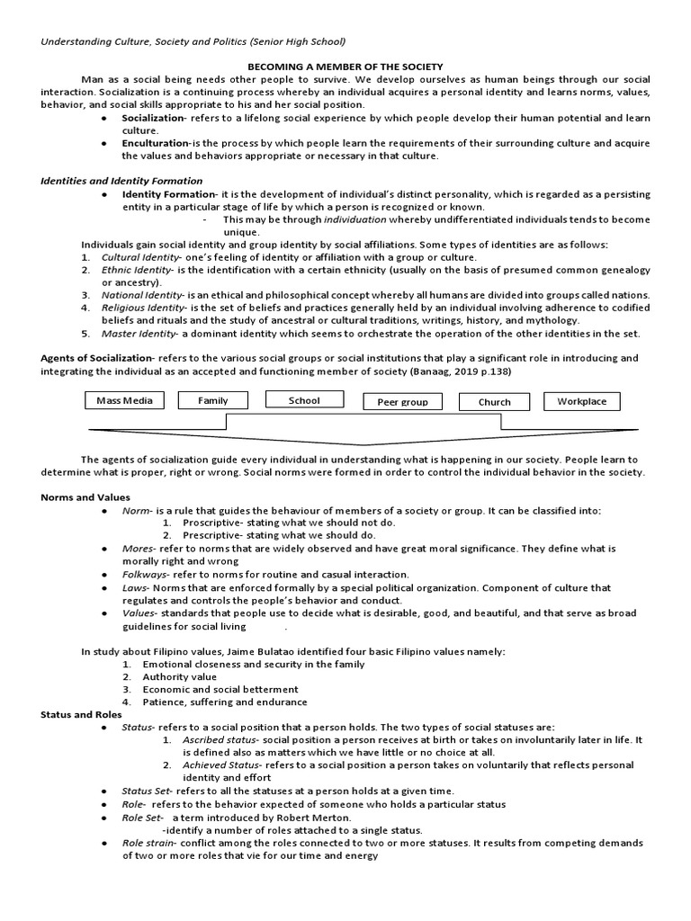 Senior High Culture & Society Guide | PDF | Deviance (Sociology ...