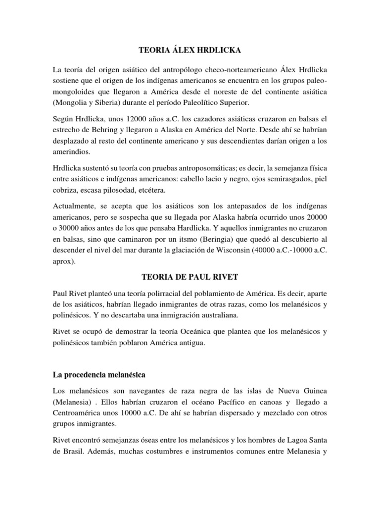 Teoria Álex Hrdlicka | PDF | Polinesia | Américas