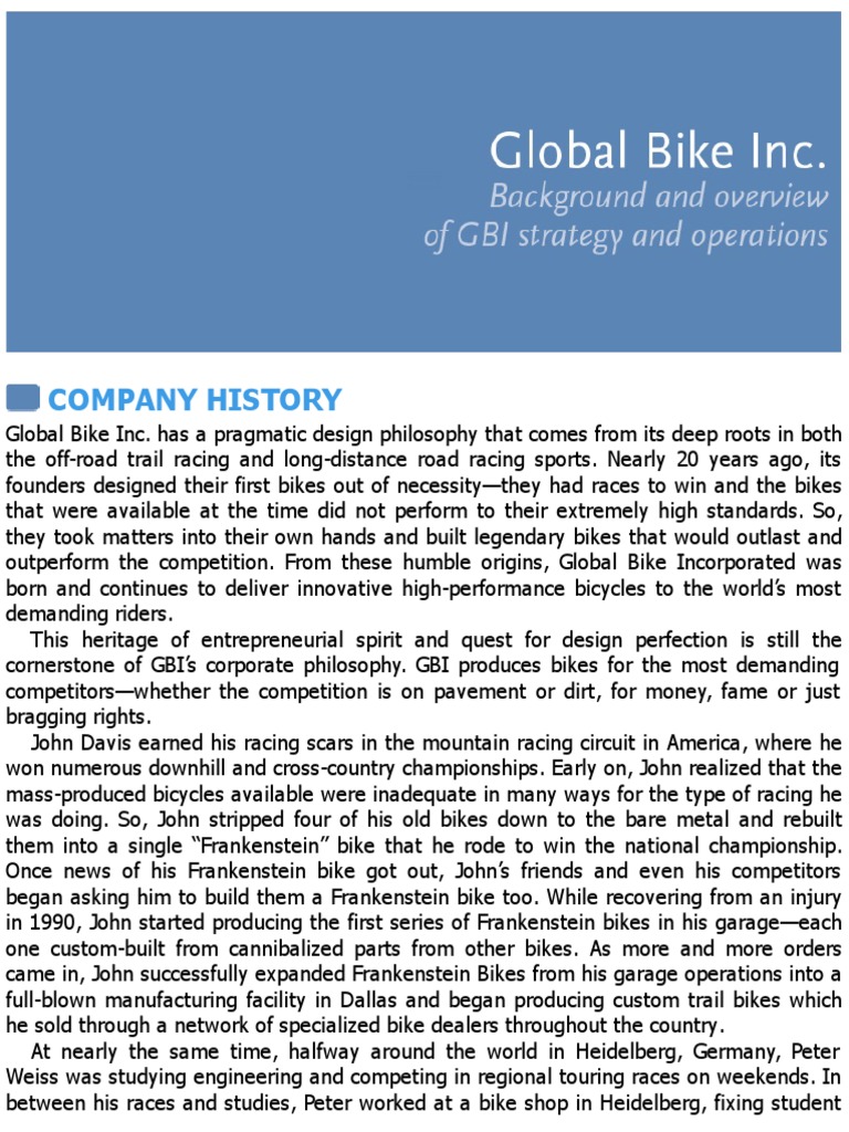 Global Bike | PDF | Business Process | Sales