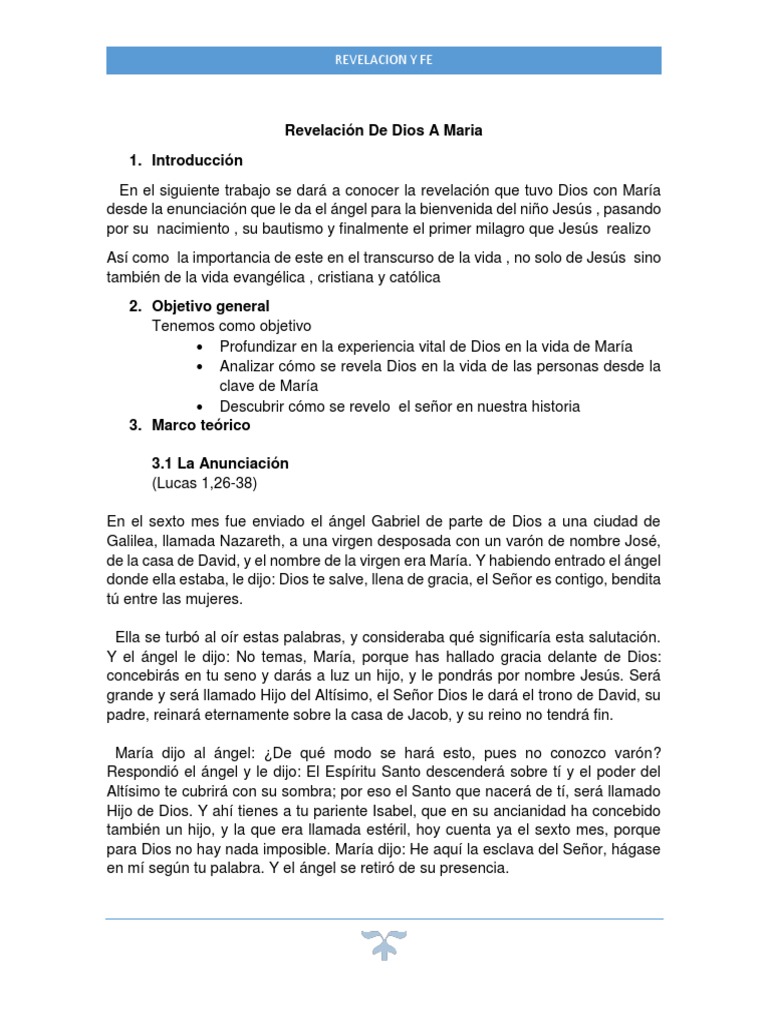 Revelación de Dios a María | PDF | María, madre de Jesús | San José