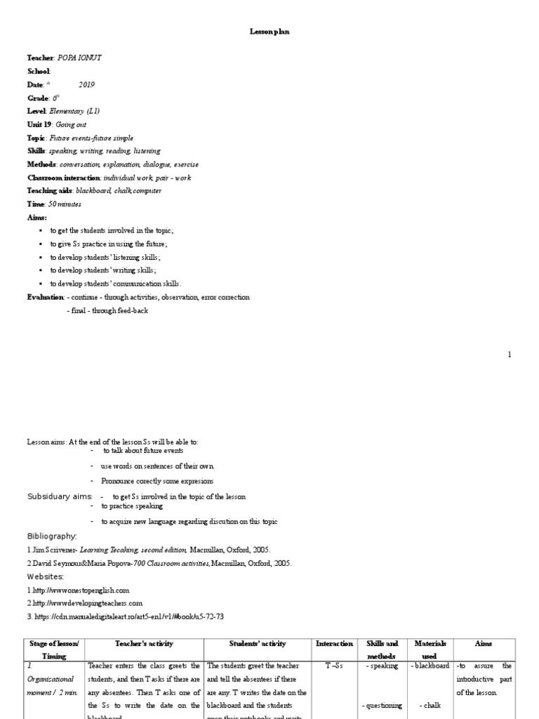 Lesson Plan A 6a | PDF | Linguistic Morphology | Language Mechanics