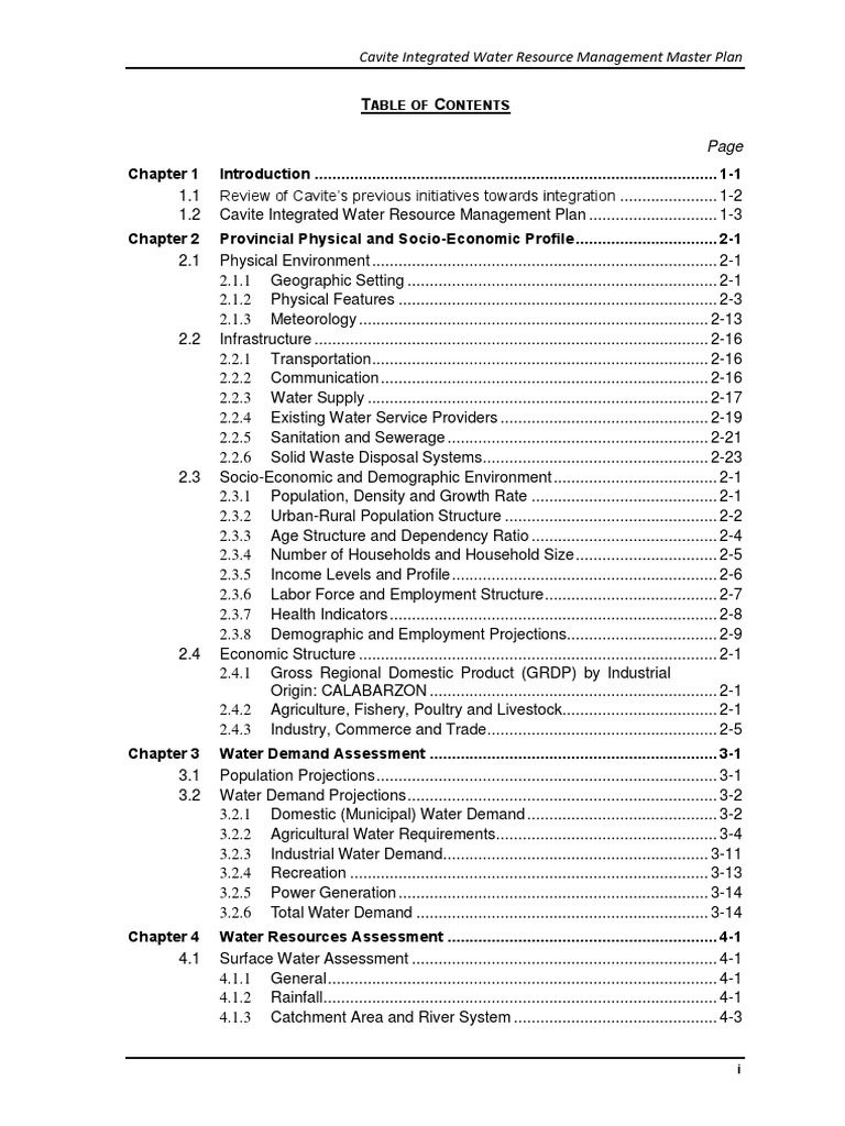 Cavite Water Resource Management Plan | PDF | Water Resources ...