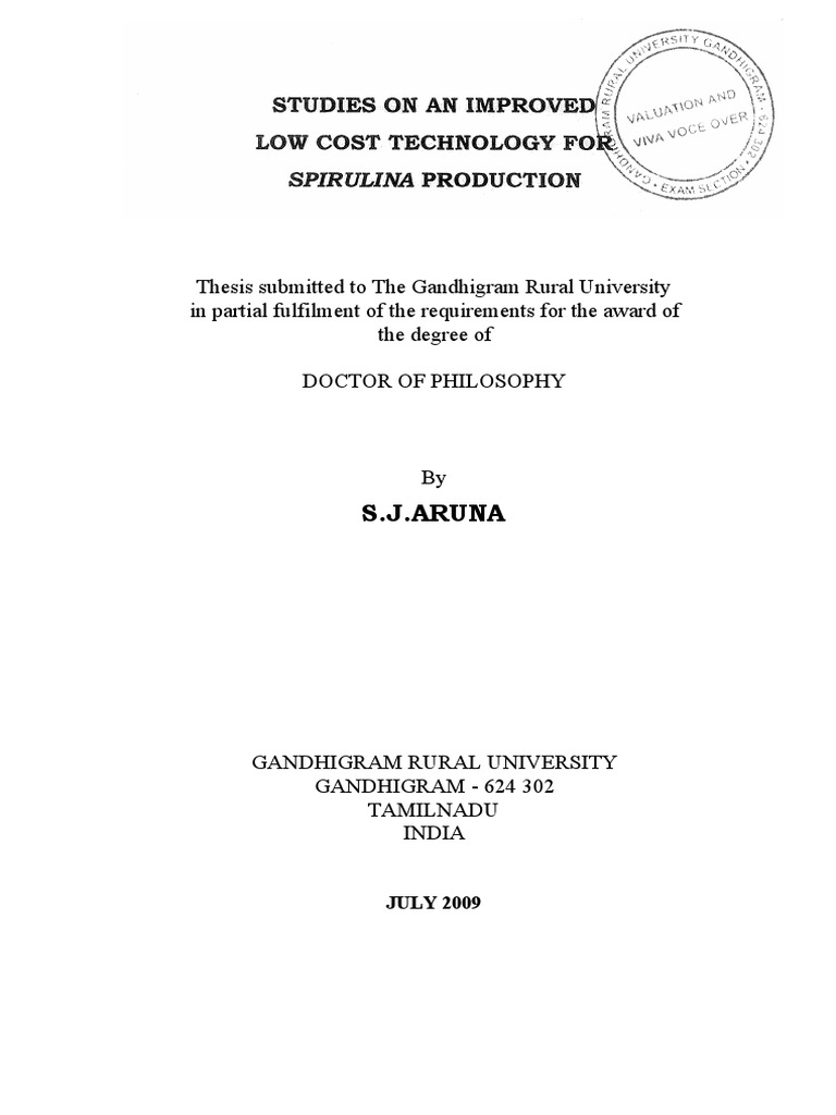 Analysis of the Growth and Nutritional Composition of Spirulina ...