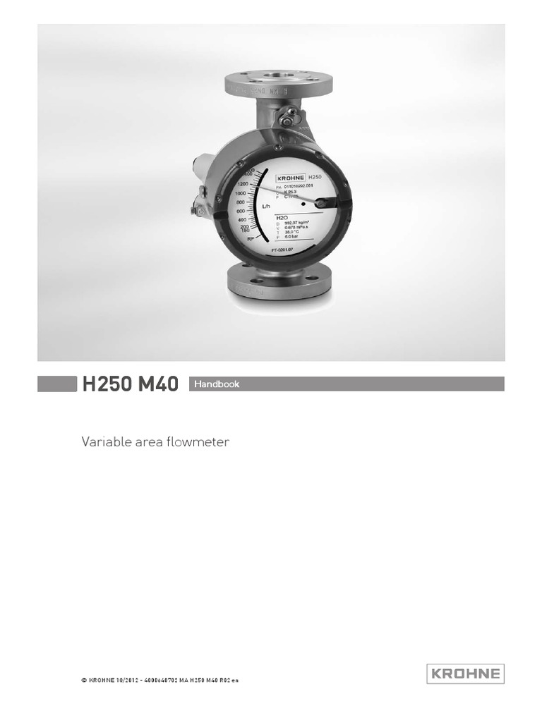 H250 Manual PDF | PDF | Disclaimer | Flow Measurement