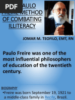 Paulo Freire: Critical Pedagogy Overview | PDF