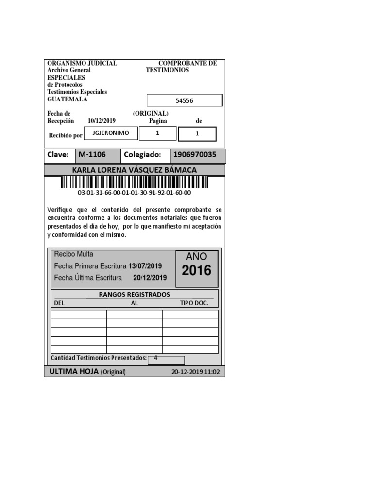 Constancia de Entrega de Testimonios Especiales | PDF Constancia de Entrega de Testimonios Especiales | PDF