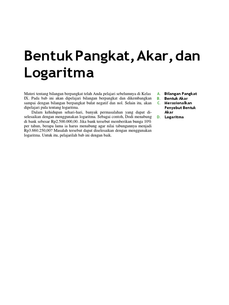 Bentuk Pangkat | PDF