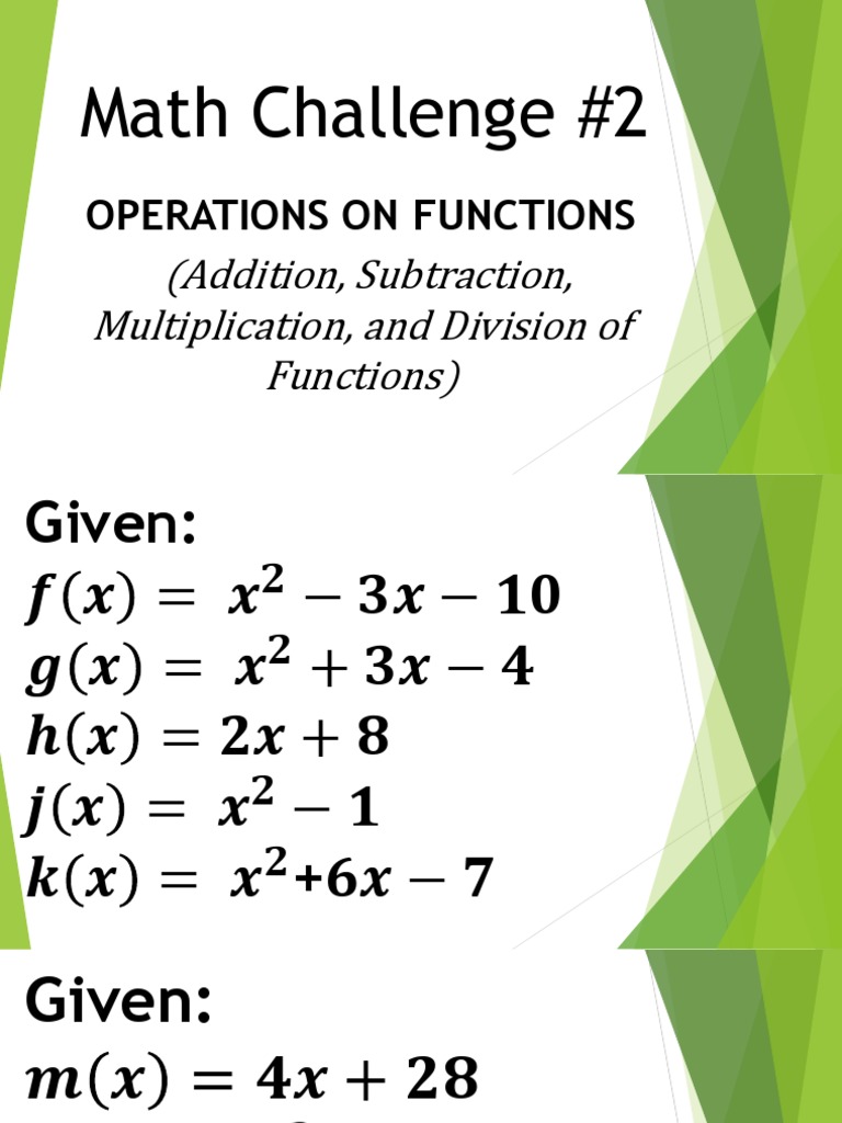Math Challenge #2: Operations On Functions | PDF | Computers