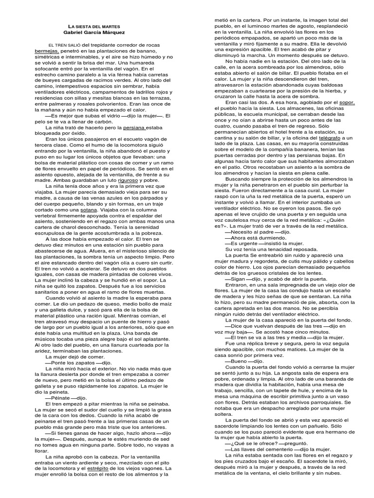 La Siesta Del Martes LECTURA SEPTIMO | Gabriel García Márquez | Verbo