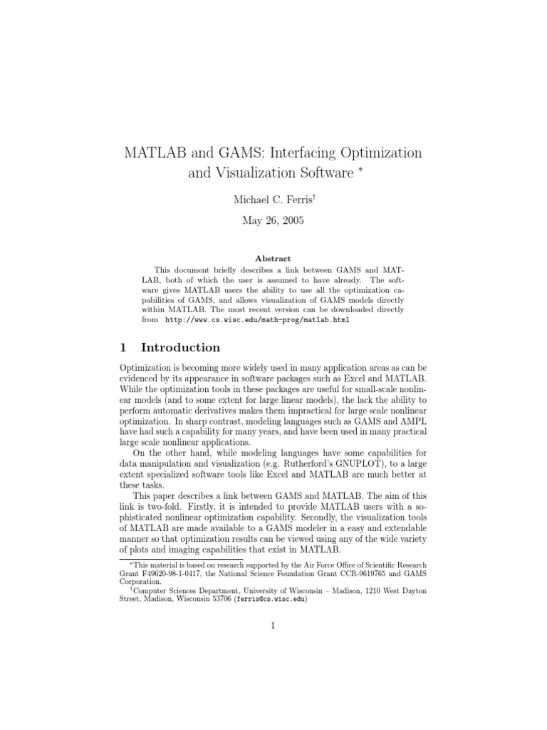 Matlab And Gams Difference Pdf Matlab Parameter Computer