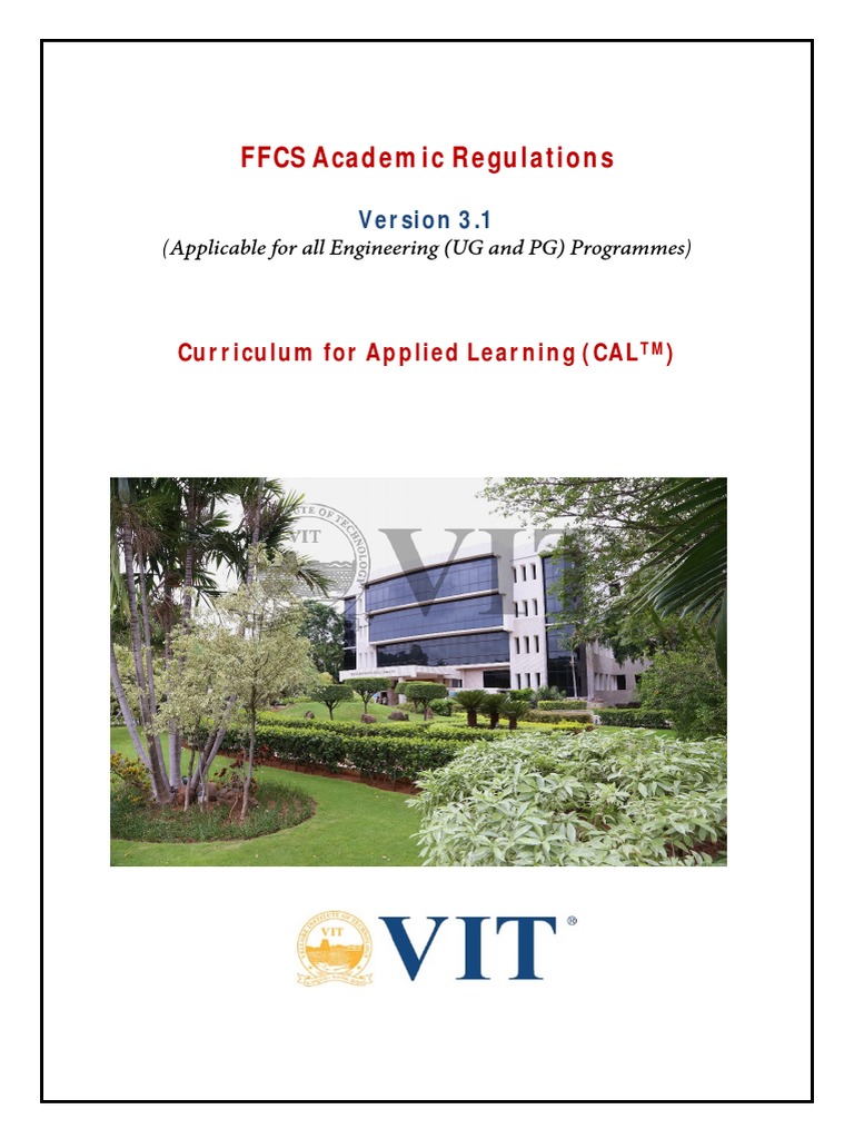 01 - FFCS CAL 3.1 Regulations For Engineering | PDF | Thesis | Course Credit