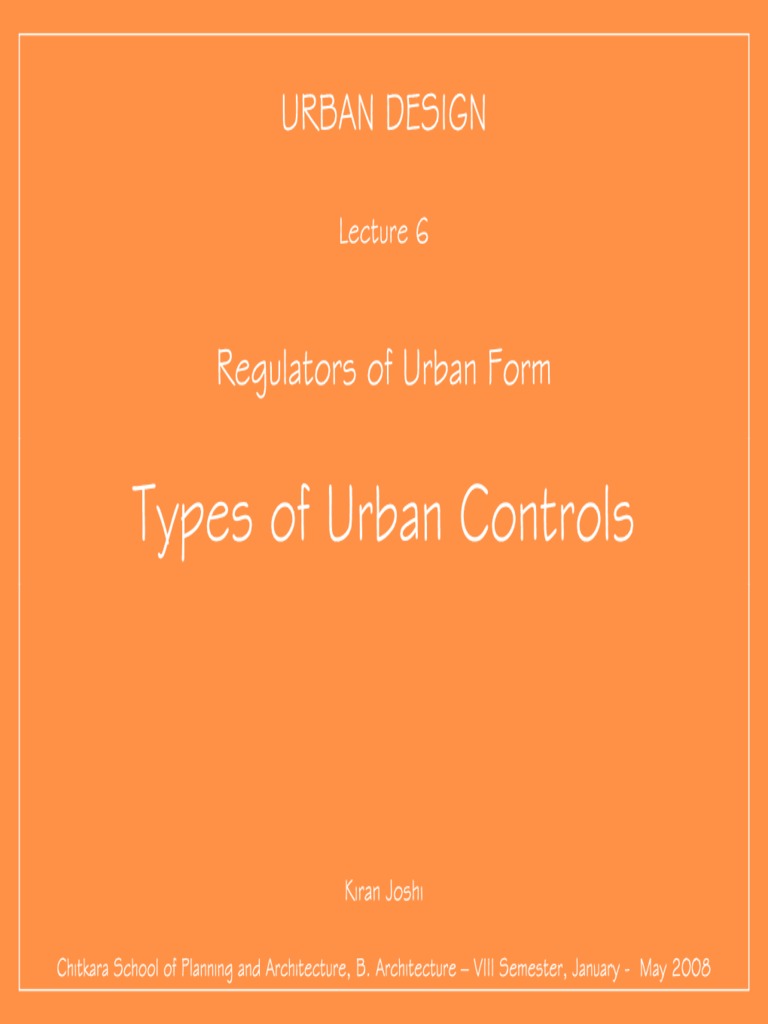 Types of Urban Controls | PDF | Zoning | Urban Planning