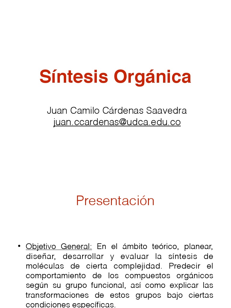 Sintesis Organica PDF | PDF | Reacciones químicas | Compuestos orgánicos