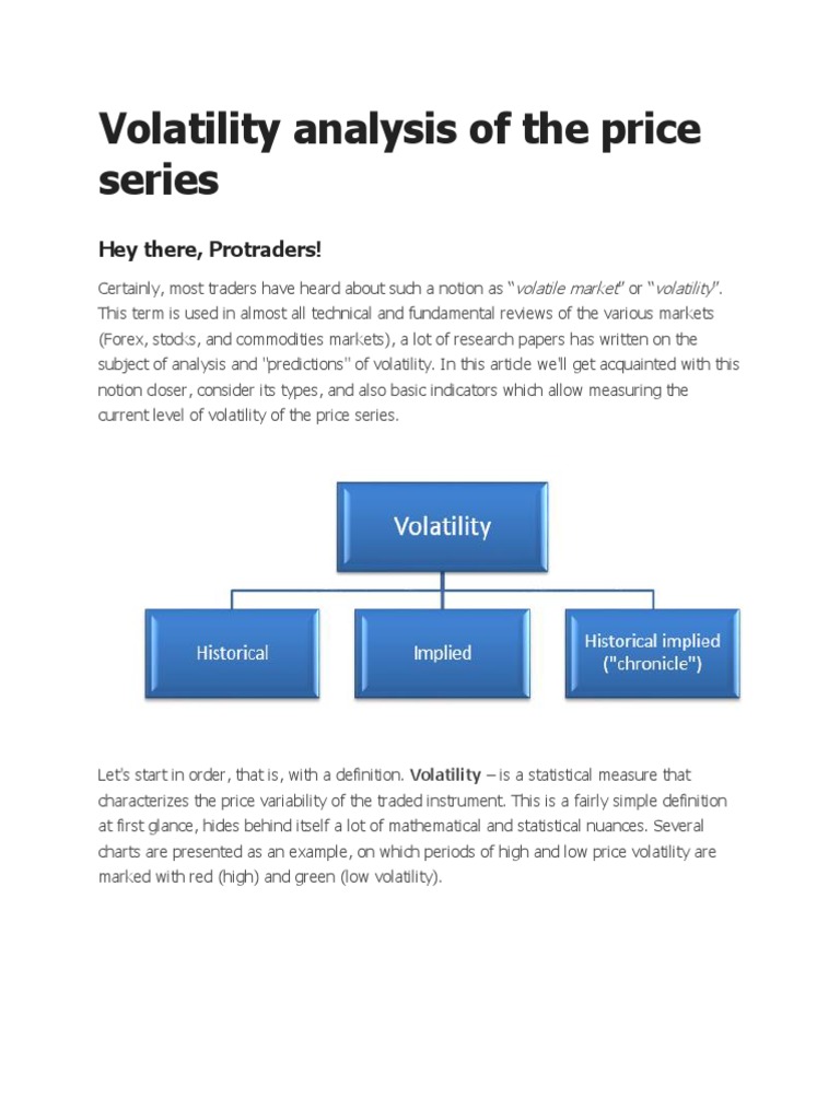 Volatility Analysis Of The Price Series Pdf Volatility Finance