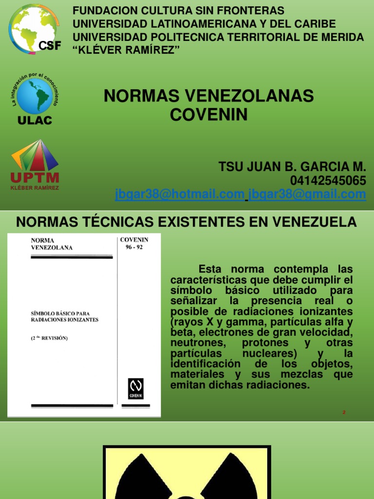 Normas Covenin | PDF | Desintegración radioactiva | Radiación ionizante