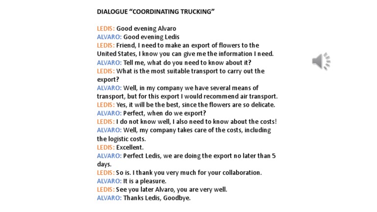 Dialogue | PDF | Supply Chain Management | Logistics
