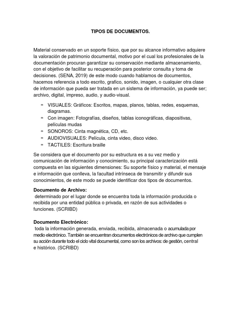 Los diferentes tipos de documentos y su importancia para la gestión de ...