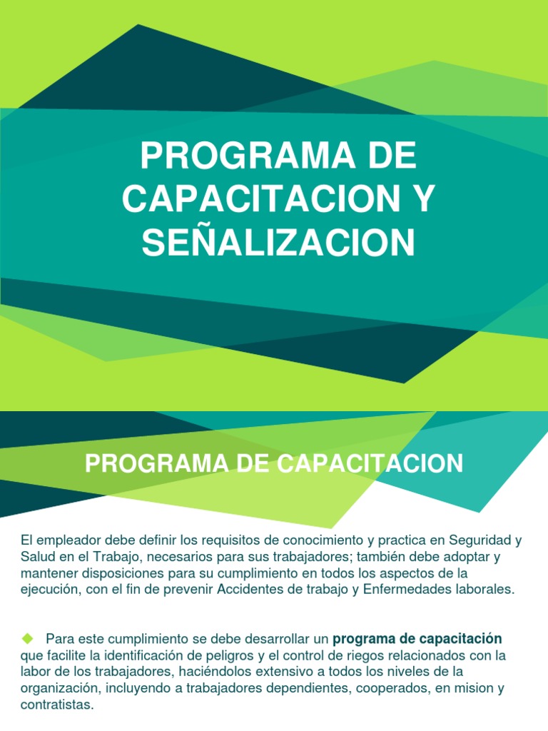 PROGRAMA DE CAPACITACIÓN Y SEÑALIZACION SST | Color | Conocimiento