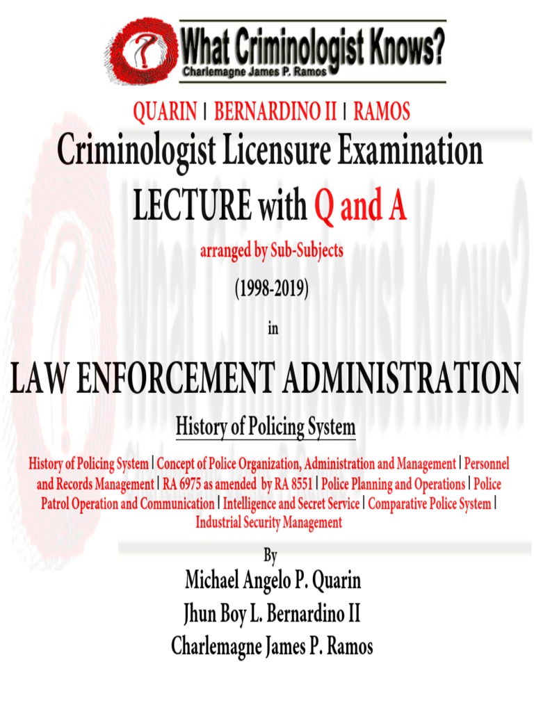 Lecture and Q and A Series in History of Policing System PDF | PDF ...