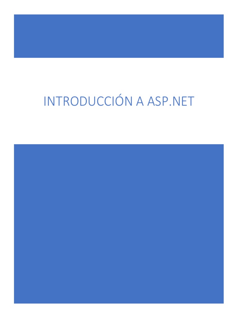Introducción Completa a ASP.NET | PDF | Aplicación web | .NET Framework