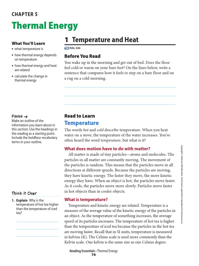 Thermal Energy | PDF | Temperature | Heat
