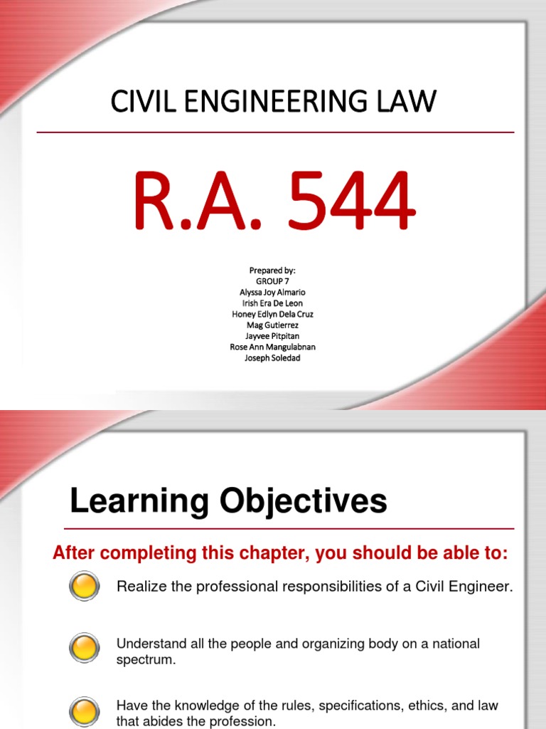 R.A. 544 Civil Engineering Law | Download Free PDF | Civil Engineering ...