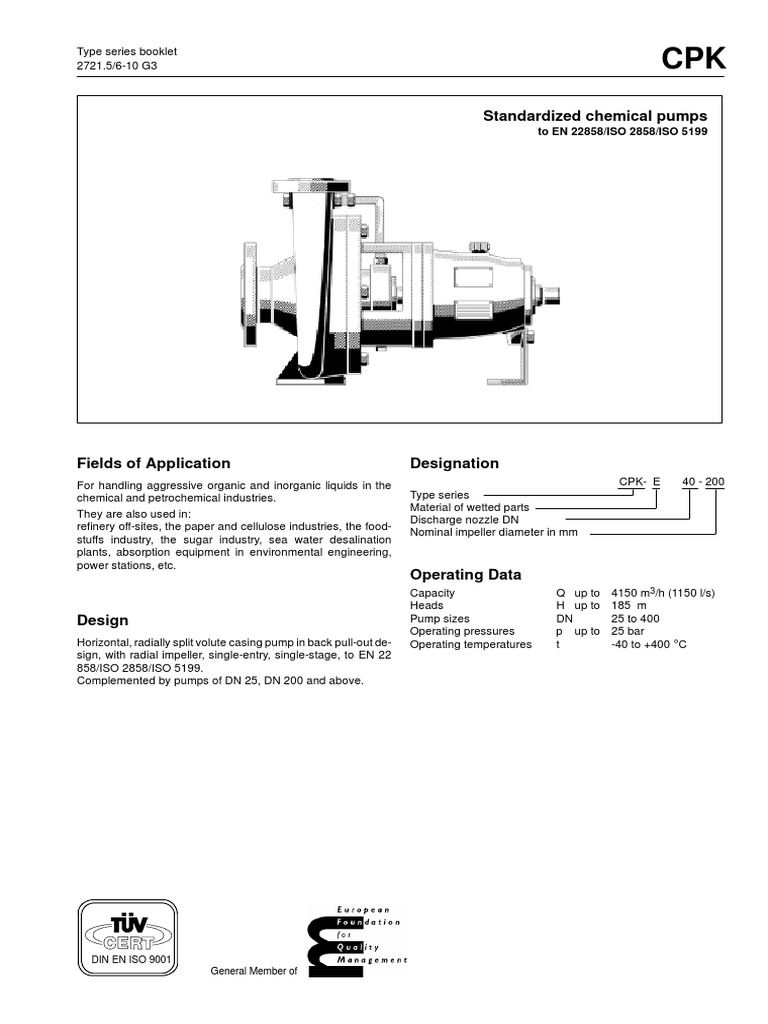 CPK Pump Cataloge | PDF | Bearing (Mechanical) | Pump
