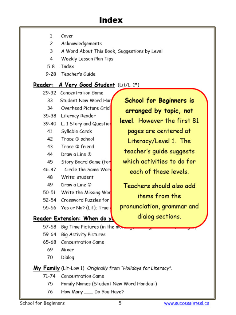 School For Beginners | PDF | Curriculum | English Language