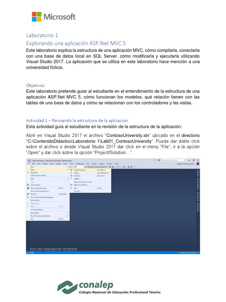 EDUIT_Guía_Laboratorio 01 - Explorando Una Aplicación ASP.net MVC 5_V1.0 | PDF | Microsoft ...