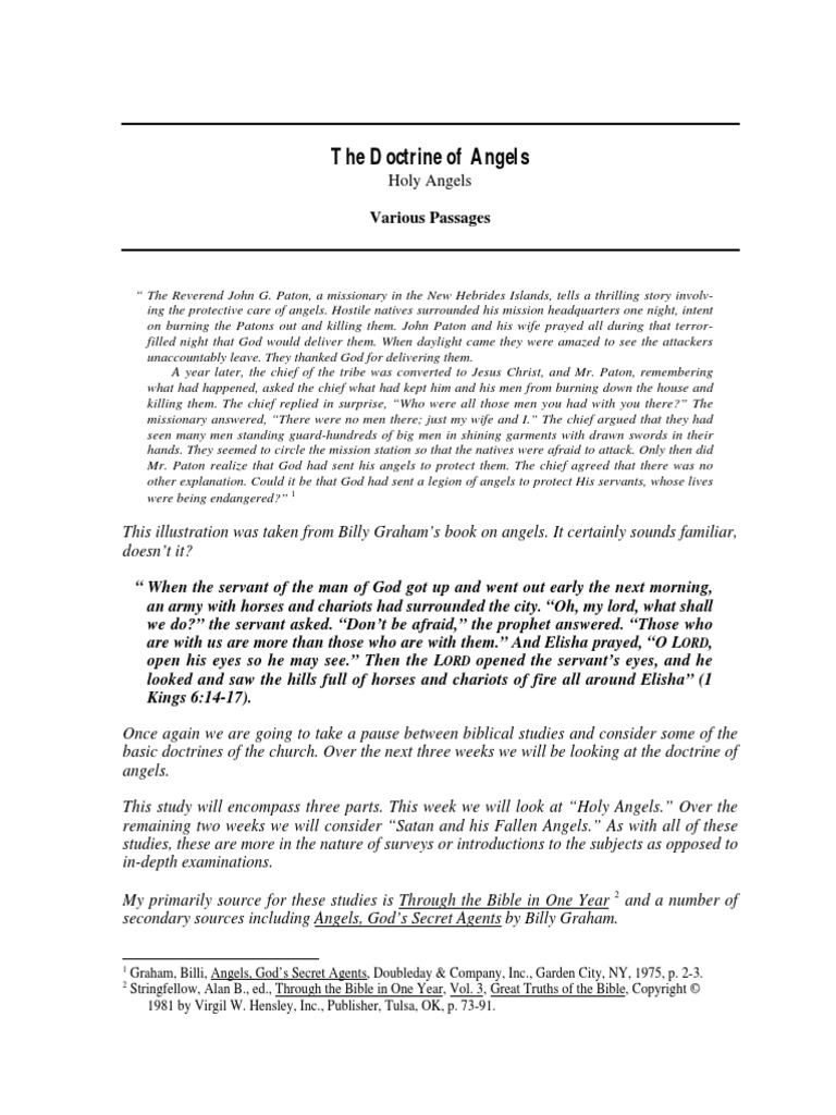 The Doctrine of Angels | PDF | Angel | Jesus